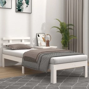 vidaXL Rám postele s čelem voskově 100 x 200 cm masivní borovice [814748] Barva: Bílá