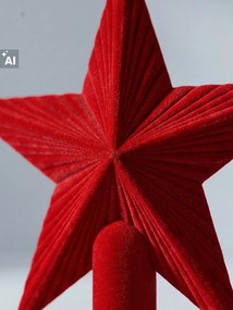 Sinsay - Špička na vánoční stromek ve tvaru hvězdy se sametovým povrchem - červená