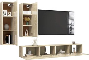4dílný set TV skříněk dub sonoma kompozitní dřevo 3079048