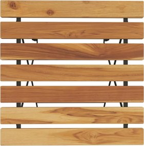Skládací bistro stůl 55 x 54 x 71 cm masivní teak a ocel 319978