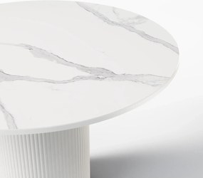 Jídelní stůl MALAGA 110 cm bílý mramor