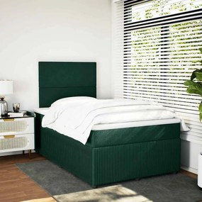 Box spring postel s matrací tmavě zelená 120x190 cm samet 3292283