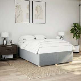Rám postele bez matrace světle šedý 160 x 200 cm textil 3284743