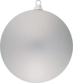 Velká vánoční ozdoba 30 cm plastová koule stříbrná matná