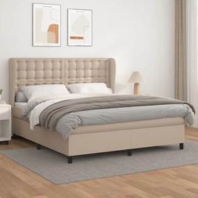 Box spring postel s matrací cappuccino 160x200 cm umělá kůže,  3129044