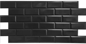 TP10024060 PVC obkladové 3D panely GRACE Černá dlažba lesklá, přesazená