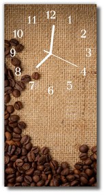 Nástěnné hodiny vertikální Kuchyňská zrna hnědé kávy