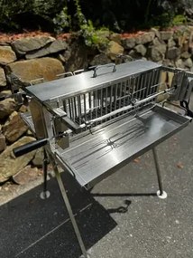 UG Grill Nerezový gril na kuře, kýtu a pečeni /2x Rotisserie