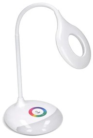 Stolní lampička ZOOM - LED 5W - nastavitelná barva podsvícení - s integrovanou baterií - bílá