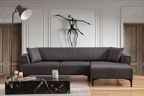 Hanah Home Rohová pohovka HAMLET tmavě šedá pravá