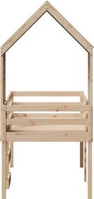 Patrová postel se střechou 75 x 190 cm masivní borové dřevo 3282019