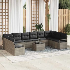 Set pohovek 11 ks Světle šedá polyratan 3346572