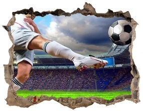 Wallmuralia Fototapeta díra na zeď Fotbalista na hřišti 95x64 cm