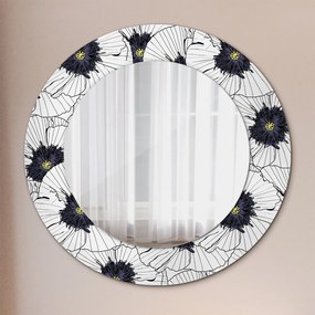 Kulaté dekorativní zrcadlo Složení lineárních květů fi 50 cm
