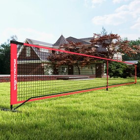 SPORTNOW Přenosná síť na pickleball – Sada 6,7m s nejvyššími standardy, včetně sítě, značkovačů, sběrače míčků a tašky pro venkovní použití