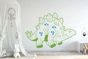 Lepy.cz Samolepka na zeď Dino svět - Stegosaurus Velikost (šířka x výška): 72x50cm, Kombinace barev sety: Světle šedivá + světle červená