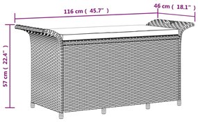 Zahradní lavice s poduškou šedá 116 x 46 x 57 cm polyratan,  363418