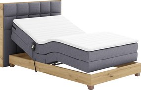 Elektrická polohovací postel, boxspring, tmavě šedá/dub artisan, 120x200, TIANA
