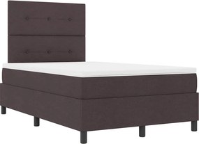 Postel s boxspringem s čelo Tmavě hnědá 120 x 190 cm textil 3339374