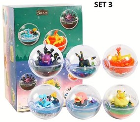 Sady 6 ks pokémonů v pokeballu terrarium Sada: Sada 3, Varianta: s krabicí