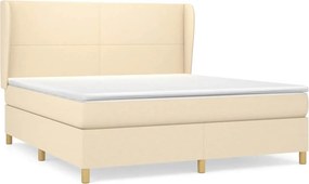 Box spring postel s matrací krémová 180x200 cm textil 3128386