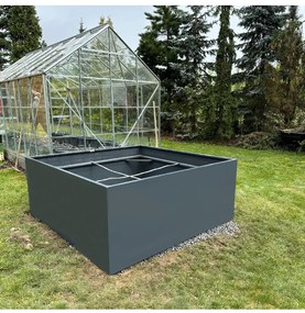 Velký vyvýšený záhon, sklolaminát, délka 200 cm, RAL 7016 - antracit