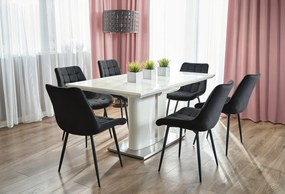 JU Židle MISTY, sedák ze sametu, kovové nohy, černá barva