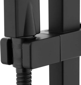Erga Goba, sprchová souprava s termostatickou baterií a dešťovou hlavicí 30x30 cm, černá matná, ERG-YKA-BP.GOBA-THERM-30-BLK