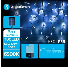 Aigostar B.V. | Aigostar - LED Solární vánoční řetěz 100xLED/8 funkcí 8x0,6m IP65 studená bílá | AI0437