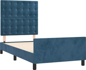 Rám postele bez matrace tmavě modrý 90x190 cm samet 3125975