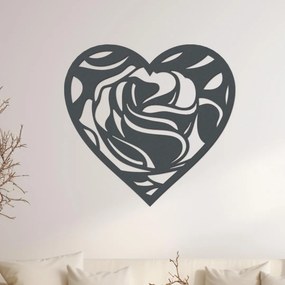 dřevo života Dřevěné srdce na zeď - LOVE Zvolte barvu dekoru: Antracitová, Rozměry šxv (cm): 40x36