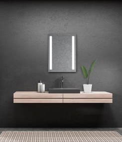 Amirro Zrcadlo na zeď chodbu do pokoje ložnice koupelny předsíně LUMINA LED - 60 x 80 cm se dvěma LED podsvícenými pruhy 900-995
