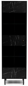 GAB Vitrínová skříň VEROLA WIT60, 60 cm Barva dřeva: Černá Mramor