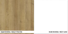 Noční stolek LATIKA dub riviera / bílá