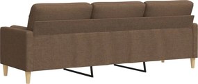 3místná pohovka s polštáři hnědá 210 cm textil 3278204