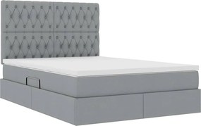 Postel s úložným prostorem a matrací Světle šedá 140 x 190 cm 3371841