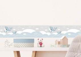 Dětská samolepící bordura na zeď Modré Velryby | 5 m x 13.8 cm | DWBD8489