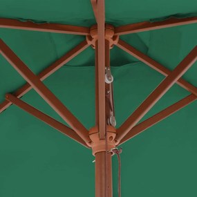 vidaXL Zahradní slunečník s dřevěnou tyčí 150 x 200 cm [44534] Barva: Černá