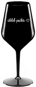 ÚKLID POČKÁ - černá nerozbitná sklenice na víno 470 ml