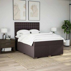 Box spring postel s matrací tmavě hnědá 140x190 cm textil 3292800