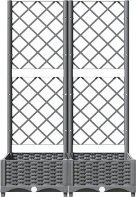 Zahradní truhlík s treláží světle šedý 80 x 40 x 121,5 cm PP 153271