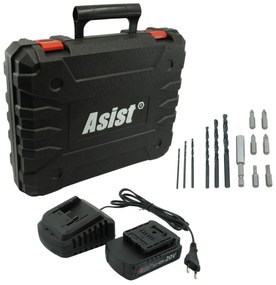 Asist AKU GANG AE2V20A-201P-BMC AKU vrtačka s příklepem 20 V, 2,0 Ah START SET