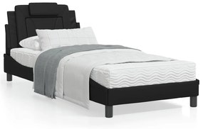 vidaXL Rám postele s LED osvětlením černý 80 x 200 cm umělá kůže