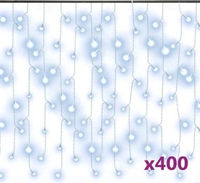 LED světelný závěs rampouchy 10 m 400 LED studený bílý 8 funkcí 328911
