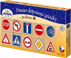 DETOA DŘEVO Pexeso dopravní značky 36 dílků *DŘEVĚNÉ HRAČKY* dt14048