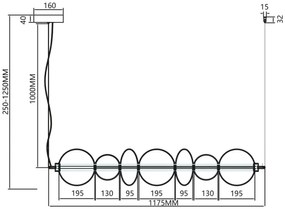 LED Lustr na lanku DAPHNE LED/40W/230V šedá