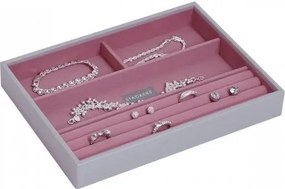 Krabička na šperky Stackers se 4 přihrádkami classic šedo-růžová