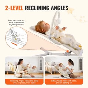 Baby Bouncer Skládací židle Bouncer pro děti 0-9 měsíců s hrazdičkou – BR10