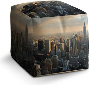 Sablio Taburet Cube New York Skyline - 50x50x50 cm