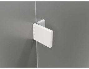 Mexen Lunar, L pětiúhelníkový sprchový kout naklápěcí doleva 100 x 100 cm, 8mm čiré sklo, bílý profil, 831L-100L-100P-20-00-L